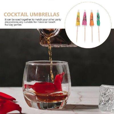 40 Pcs Paper Umbrella Picks Cocktail Sticks Drink Umbrellas