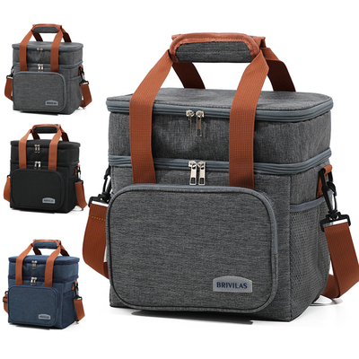 Large Double layered Cooler Bag Insulated Lunch Bag cold box