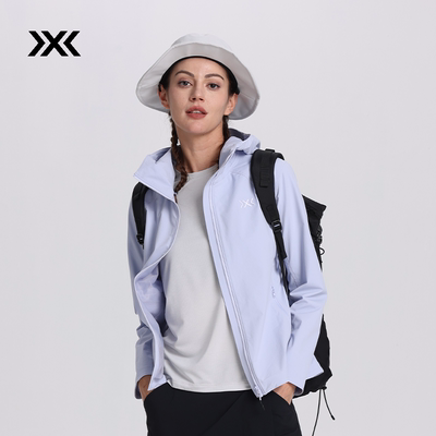 X-BIONIC 风盾超轻量双面织软壳连帽上衣 女秋冬防风轻量外套