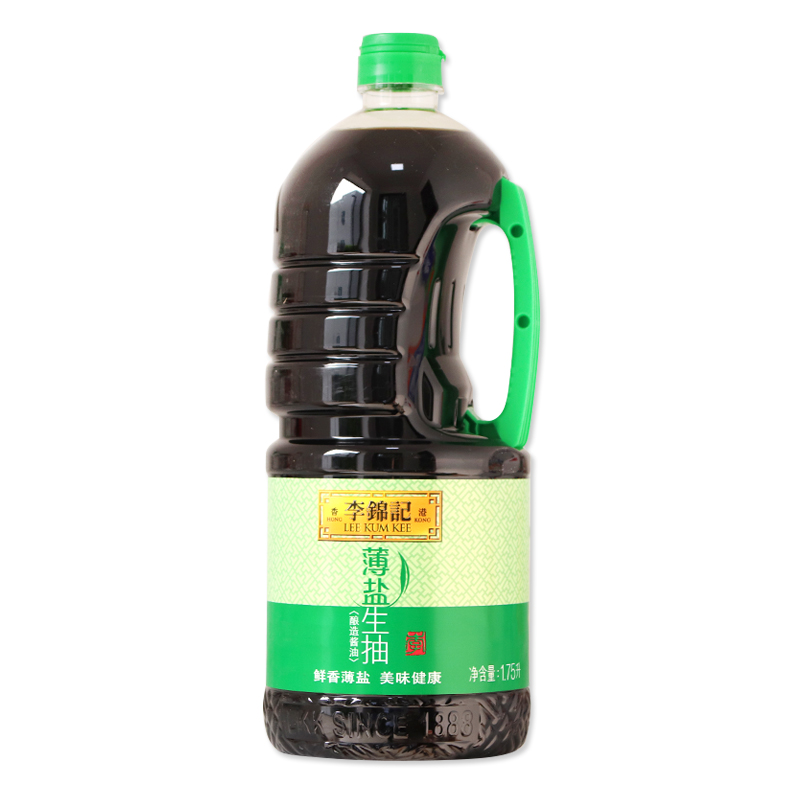 李锦记薄盐生抽1750ml*1瓶酿造酱油炒菜蘸点凉拌大桶家庭装减盐_虎窝淘