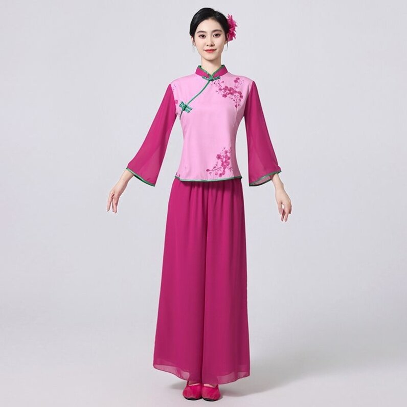 新款曲沟辣妈团新款广场舞扇子舞迎亲喜庆演出秧歌服扇子民族腰鼓