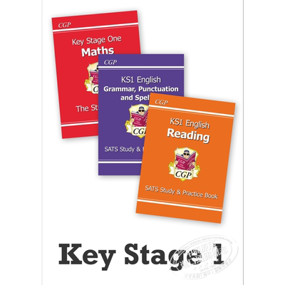 英国CGP教材 KS1 Catch-Up Essentials Study 一年级综合学习练习册3册 英语语法+阅读理解+数学等 5-7岁