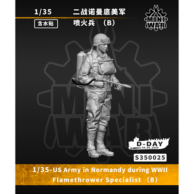 【MINIWAR】1/35 二战诺曼底美军 喷火兵B 树脂兵人 白模 S350025