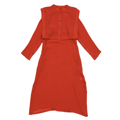 MOCA飘袖方肩领连衣裙