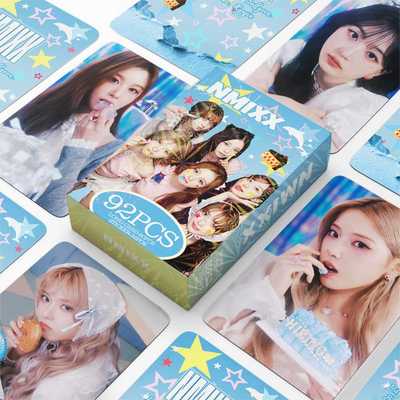 新款92张小卡NMIXX女团周边明星三寸照片卡手账贴纸双面LOMO卡片