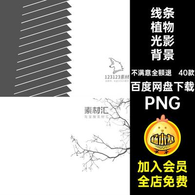 40款阳光窗户植物光影几何线条超清透明PNG叠加投影素材背景
