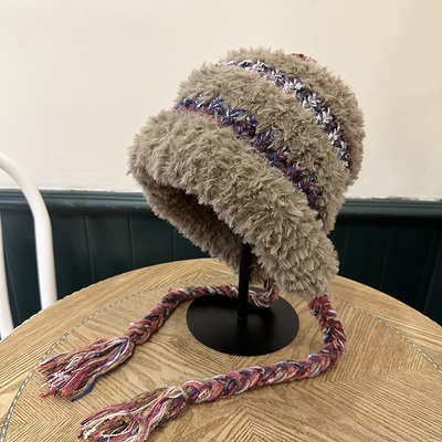 毛绒针织帽休闲女秋冬保暖