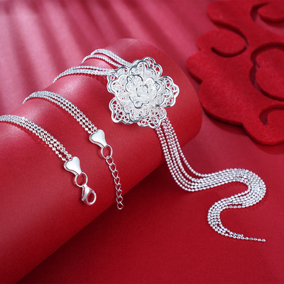 S990牡丹套链项链【MDXL001】黄飞达花丝