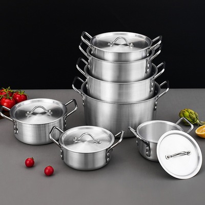 厂家非洲铝锅7件套套锅铝制砂光aluminium pot set 7in1