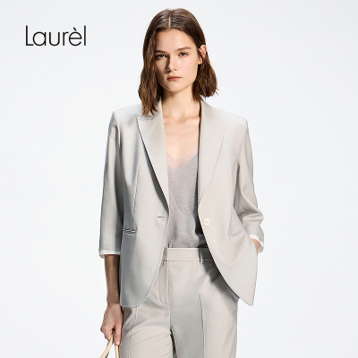 Laurel劳芮26春新款斜纹七分袖收腰西装LWD371T00900