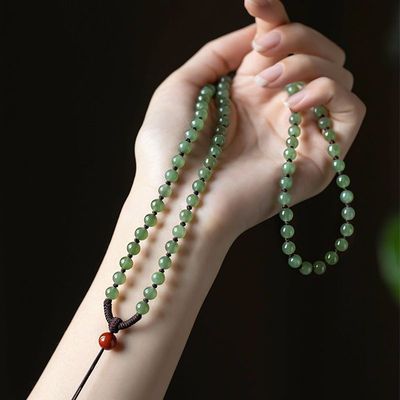 天然和田玉佛牌唐卡项链绳玉珠链挂绳高档手工编织吊坠绳子挂件绳