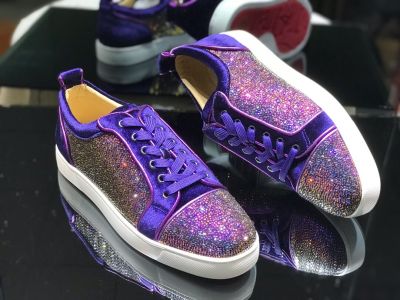 欧洲站cl男鞋烫钻红底鞋低帮真皮鞋火焰奥钻休闲板鞋潮牌欧货