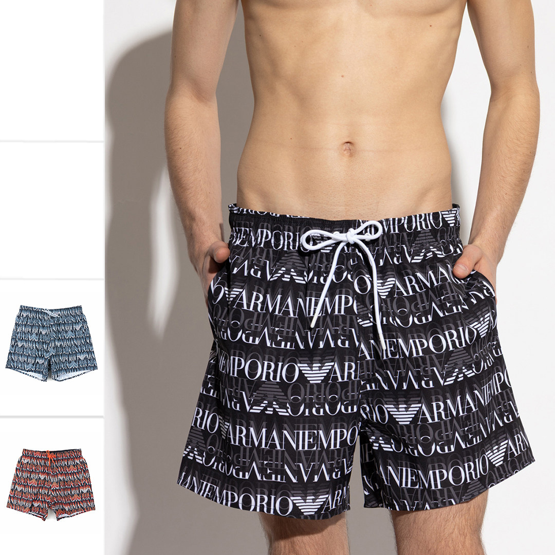 Armani/阿玛尼EA 男士时尚鹰标沙滩裤休闲短裤 EM000583 AF12338