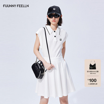 仿佛连衣裙学院风polo领气质