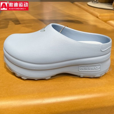 阿迪达斯三叶草拖鞋2025秋男女鞋休闲一脚蹬增高凉鞋穆勒鞋JR8820