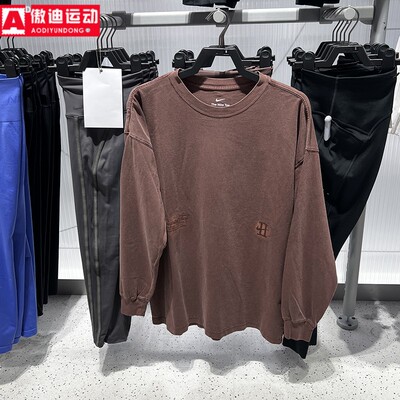 耐克男装2026春新款复古印花德文布克宽松篮球长袖T恤 IH5086-502