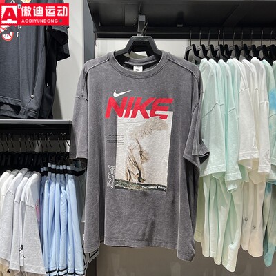 Oversize风印花上衣休闲短袖T恤