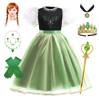 frozen女童安娜公主裙童装夏季