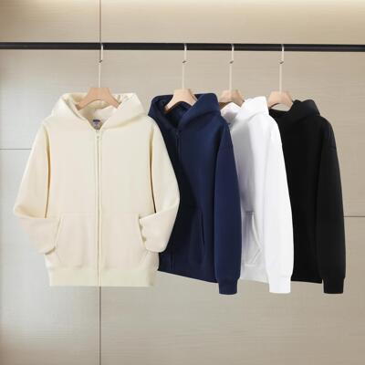 Polar fleece hooded zipper sweatshirt for men and women,