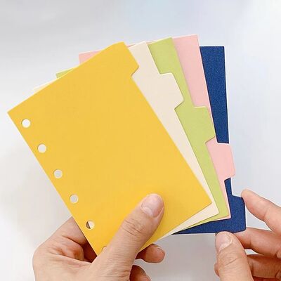 5pcs index separator pages, 6-hole ring binder, A7 notebook