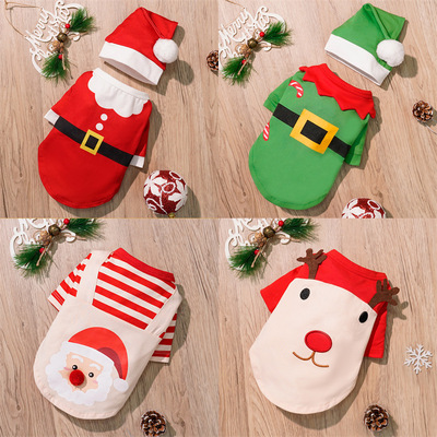 Christmas autumn winter dog clothes Santa Claus dog transfor