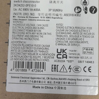 议价隔离开关3KD4232-0PE10-03KD4232-0PE11-03KD4232-0PE12-0