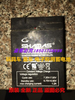 SHAMAS蓄电池 SS6V4AH 6V4Ah/20HR 玩具车 童车 电子称用蓄电池