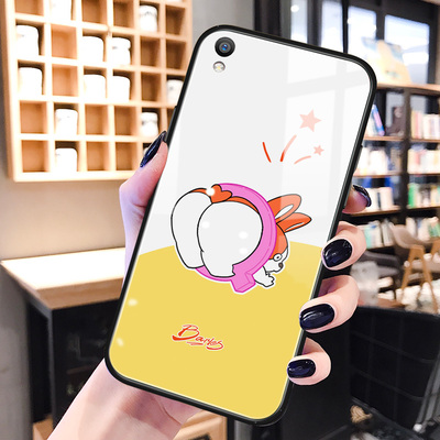 趣味兔子oppor9手机壳卡通r9s玻璃硅胶r9plus适用可爱r9splus潮流网红oppoa11x男女生新款a5创意a3s保护套r7s
