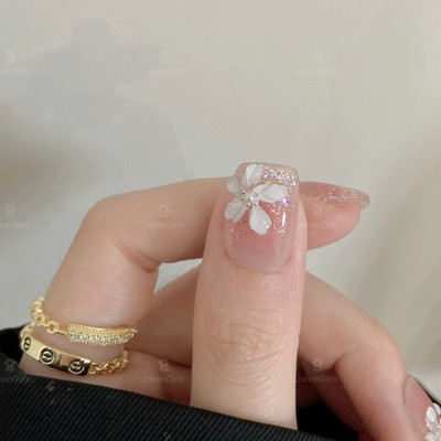 JohonGirls'/琴岛小嫚【山茶花海】纯手绘气质美甲仙女风手工穿戴