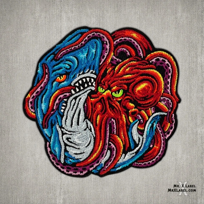 美国MXL KRAKEN VS WHALE MINI PATCH MXL臂章士气章 刺绣魔术贴