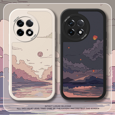 云海昼夜适用一加ace5pro手机壳一加ace3pro防摔全包2v情侣1+ace2竞速版风景画简约11文艺套硅胶日系创意个性