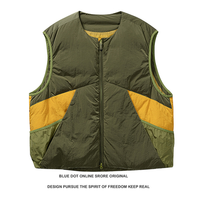 日系户外羽绒服马甲男女款冬季外叠穿保暖圆领无袖坎肩工装外套