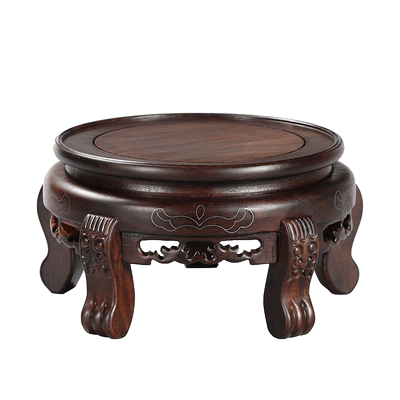 黑檀木圆形花瓶底座石头酒坛鱼缸