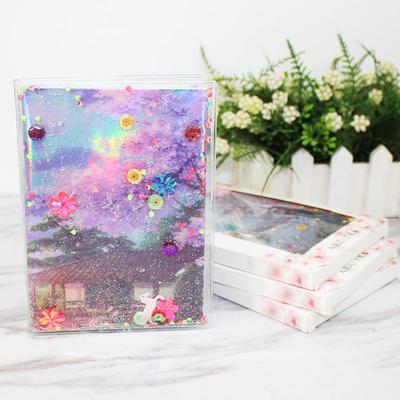 新款直销手账本入油手帐本本流沙梦浪漫风景片液体少女心笔记本子