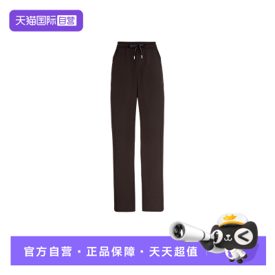 【自营】adidas阿迪达斯女高腰运动休闲喇叭裤咖色针织长裤KH2705