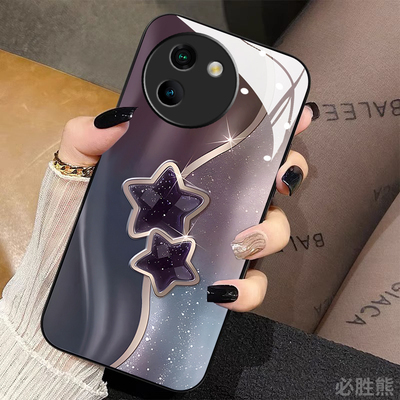 琉金星星适用vivoy200i手机壳新款vivoy100/y78/y35保护套简约y78+/y35m+高级感y76s/y52s女款星星玻璃壳全包