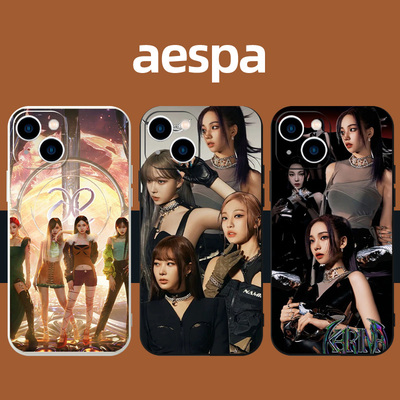 aespa手机保护壳适用OPPOReno7柳智敏4/5/6/7/8/9金玟庭Pro/Pro+/SE韩国5G版Z/2/3女团plus/VIVO同款iphone苹