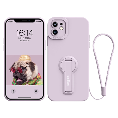 自带支架一体隐形液态硅胶手机壳