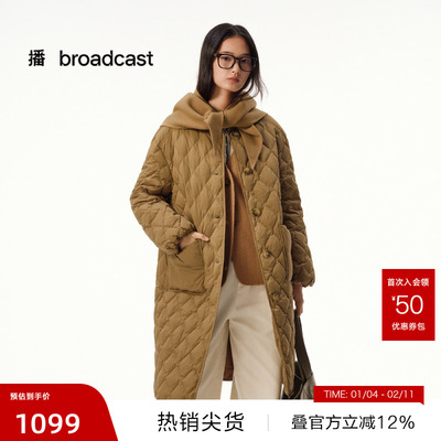 【播奥莱】长款羽绒服冬长外套搭配羊毛围巾DDS4RD5231