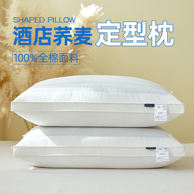 全棉决明子荞麦枕头双面枕芯护颈椎助睡眠高枕四季通用一对拍二男