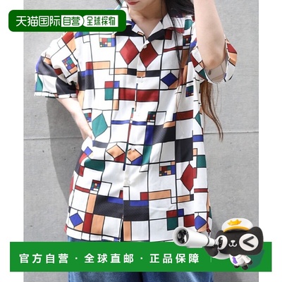 1h可退 日本直邮AXES-X男士复古彩窗印花衬衫 VE81X35AX新款