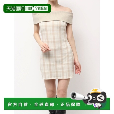 1h可退 日本直邮EATME 女士露背格纹修身连衣裙 342540301301