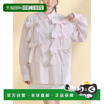 日本直邮merry jenny 女装 宽松半袖衬衫 大蝴蝶结设计 282610400