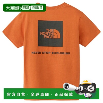 日本直邮THE NORTH F T恤 半袖 儿童 SS BACK SQU 短款方块标志 N