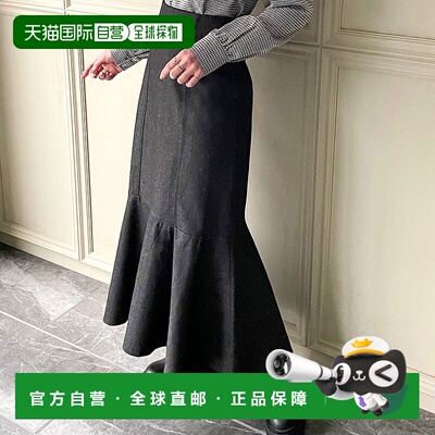 日本直邮JUNOAH 牛仔后背系带喇叭裙 [JU5602EW02252]半身裙裙子