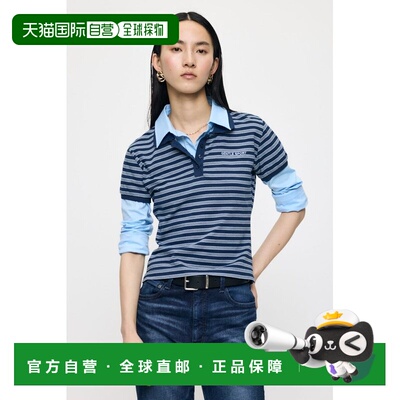 日本直邮SHIRT SLEEVE STRIPED POLO T恤短袖上衣