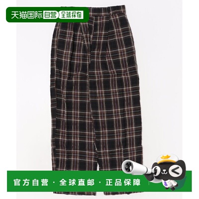 日本直邮mulumulu 男女同款 印度棉格纹阔腿裤 IYZ00011休闲裤