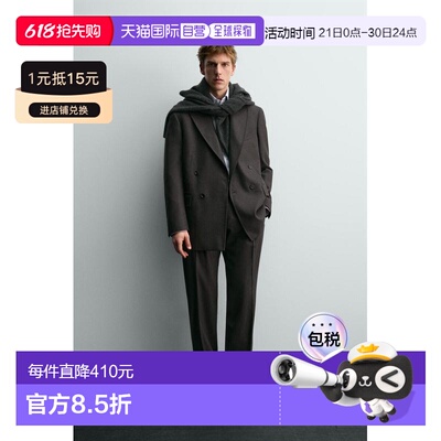 日本直邮Zara双排扣羊毛西装外套 Aaron Levine x ZARA