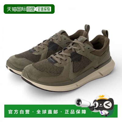 日本直邮ECCO 男士 BIOM 2.2 本革系带运动鞋休闲鞋 SMOKEY OLIVE