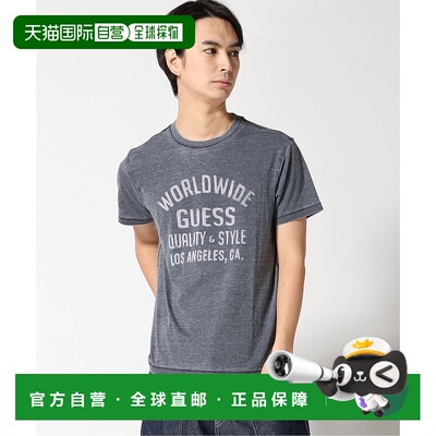 日本直邮GUESS 半袖T恤 SS Cn Worldwide Burnout Tee短袖